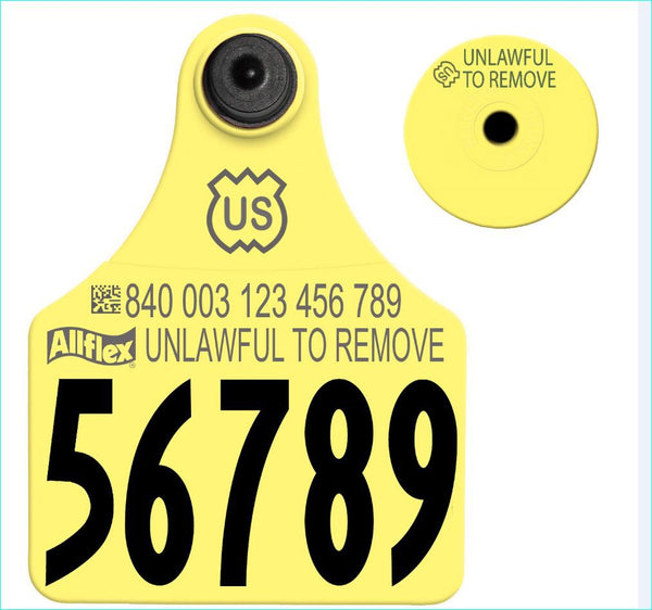 Allflex USDA Large Layout 1-5 (Tamperproof) - Yellow | CattleTags.com