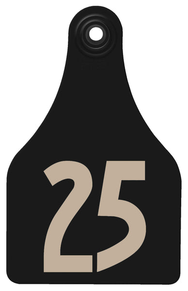 Allflex Pre-Numbered Super Maxi tags in bags of 25- Black | CattleTags.com