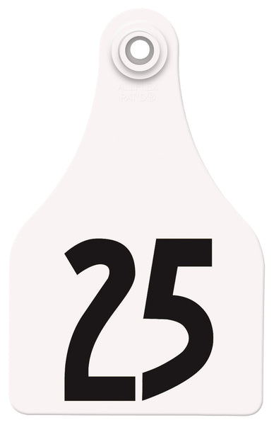 Allflex Pre-Numbered Super Maxi tags in bags of 25- White | CattleTags.com