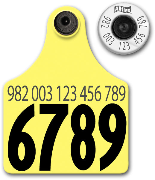 Allflex Maxi HDX Matched Pair Set Layout 1-4 (Tamperproof) - Yellow ...